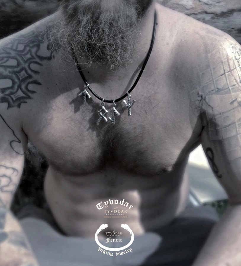 ALGIZ / Big Silver Rune ,VIKING NECKLACE. Viking Runes. Runic pendant ...